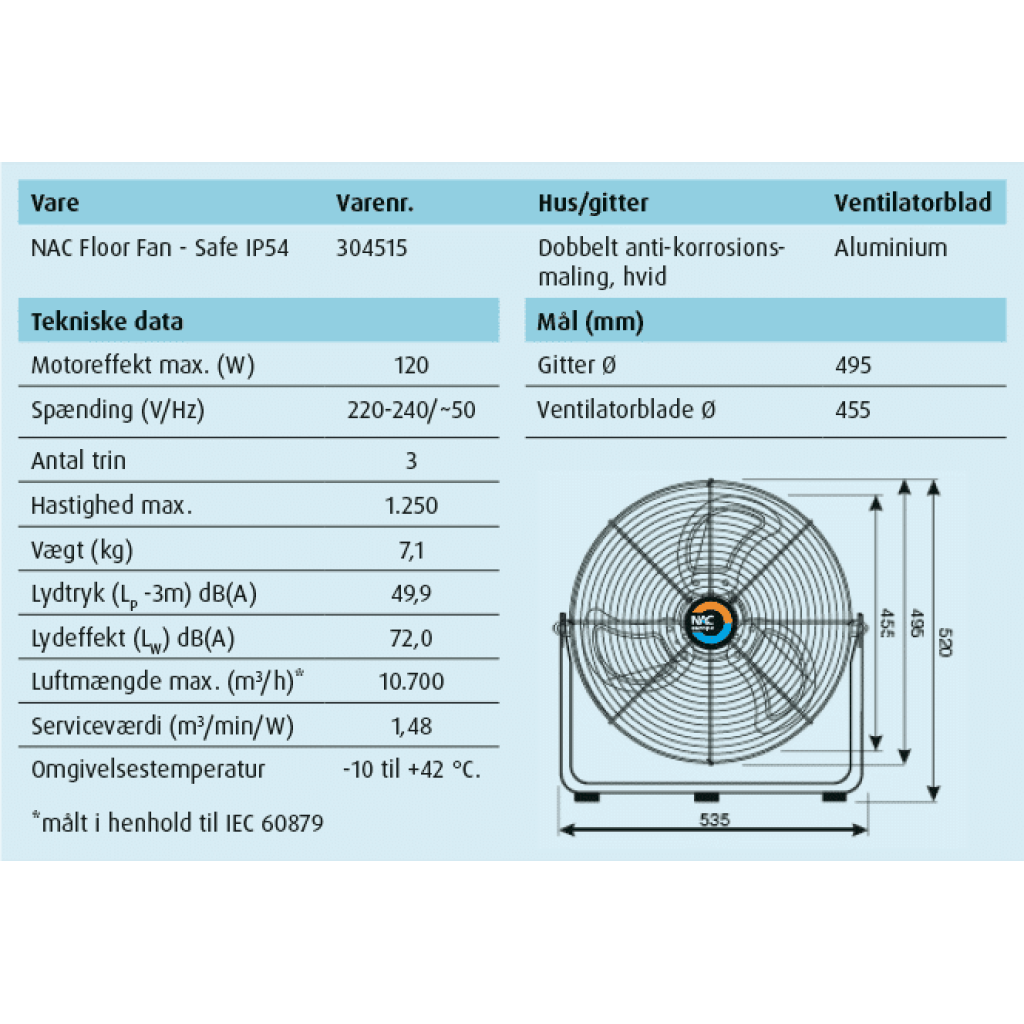 NAC Floor Fan Safe IP54 – NAC – NAC Europe